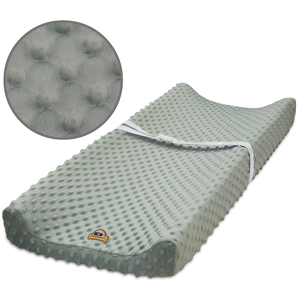 BlueSnail Ultra Soft Minky Dot Changing Pad Cover 2 Pack (Gray+Navy, 2 Pack)