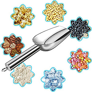 Metal Ice Scoop 5 Oz，Small Stainless Steel Ice scooper for Ice Maker Ice Bucket Kitchen Freezer Bar Party Wedding Pet Dog Food, Small ice scoop For Multi Purpose Use Dishwasher Safe