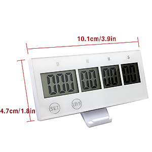 VideoPUP Digital 999 Days Count Down/UP Touch Button with Bracket Timer for Vacation Retirement Wedding Birthday Gestation Period Examination(White)