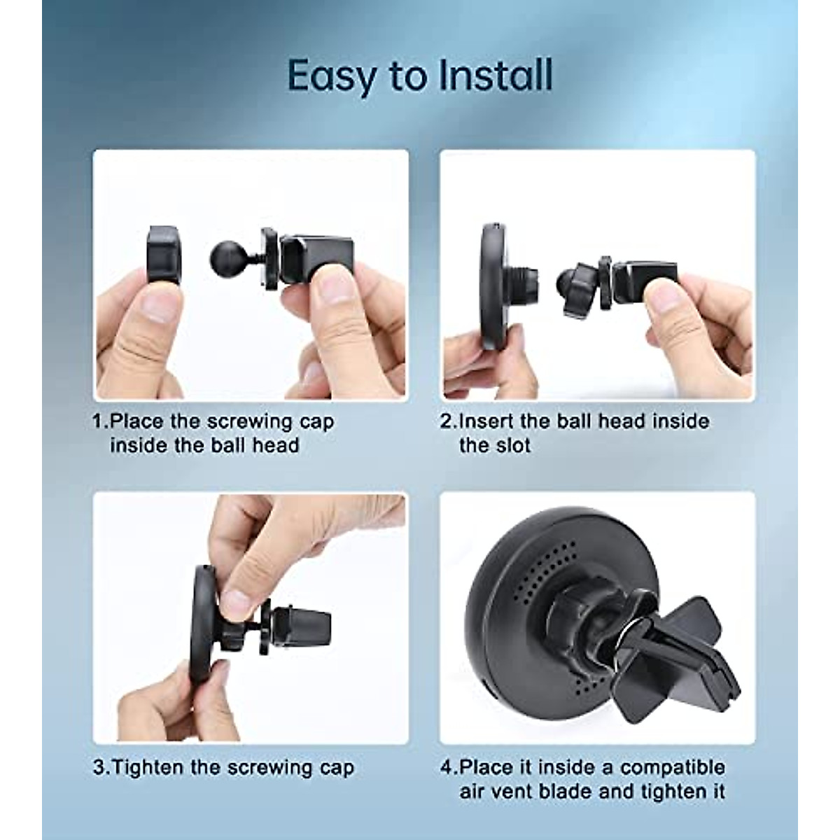 Magnetic Wireless Car Charger Mount Compatible with Magsafe iPhone 13/ iPhone 12/12 Mini/12 Pro/12 Pro Max, 15W Fast Charging Air Vent Magnet Accessories Car Phone Holder