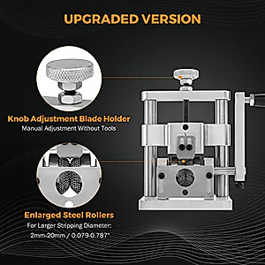BEAMNOVA Upgraded Mini Drill Powered Hand Crank Wire Stripper Manual Wire Stripping Machine for Scrap Copper Stripping Diameter 2mm-20mm / 0.079-0.787"