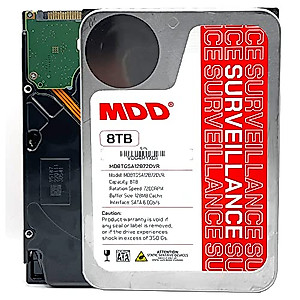 MDD (MDD8TSATA12872DVR) 8TB 7200RPM 128MB Cache SATA 6.0Gb/s 3.5inch Internal Surveillance Hard Drive - 3 Years Warranty