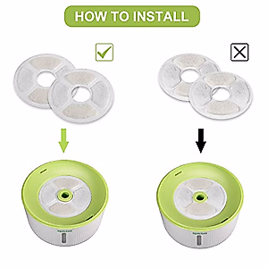 EPICKA Pet Fountain Filters, Carbon Replacement Filter for 67oz/2L Automatic Pet Fountain Cat Water Fountain Dog Water Dispenser, Compatible with Pijaya Cat Fountain, Pack of 6 (Pack of 6)