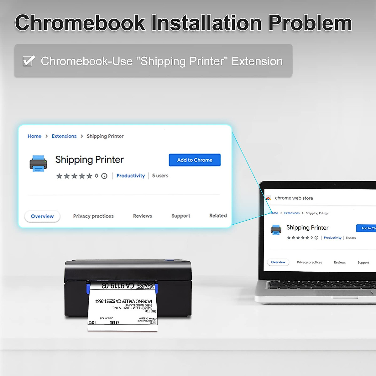 beeprt Bluetooth Shipping Label Printer - Wireless 4x6 Thermal Label Printer for Shipping Packages, Desktop Label Printer Compatible with Shopify, Ebey, Amazon, Etsy, FedEx, UPS, Small Business