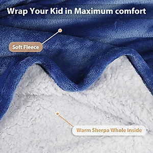 Catalonia Blanket Hoodie for Kids, Oversized Wearable Sherpa Sweatshirt Pullover for 7-16 yr Teens Youth, Kids Gift Idea