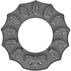 Wilton Holly Wreath Shaped Non-Stick Cookie Pan, 12-Cavity