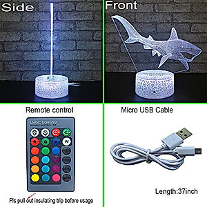 FlyonSea Baby Shark Toys Nightlight,Baby Shark Party Supplies 16 Color Changing Kids Night Light with Touch and Remote Control, Kids Shark Decor Lamp Birthday Christmas Gifts for Kids Boys Baby