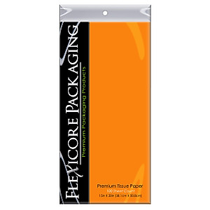 Flexicore Packaging | Orange Tangerine Gift Wrap Tissue Paper | Size: 15"x20" | Count:100 Sheets