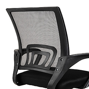 Mind Reader Office Chair with Wheels, Height Adjustable, Desk Chair, Office, 23" L x 21" W x 34.25-38" H, Black