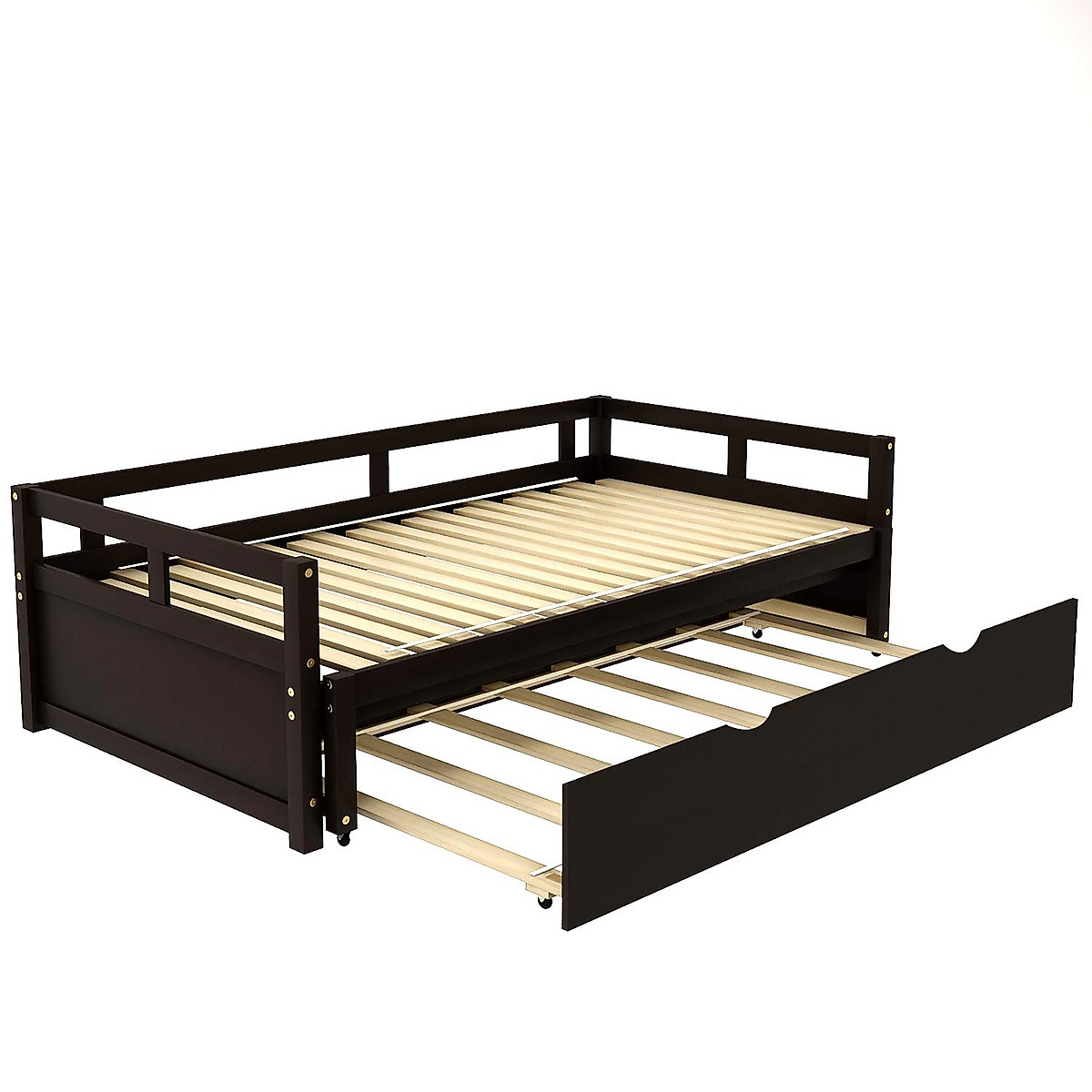 SOFTSEA Twin to King Daybed with Trundle, Extendable Twin Daybed to King Daybed Sofa Bed Frame No Box Spring Needed