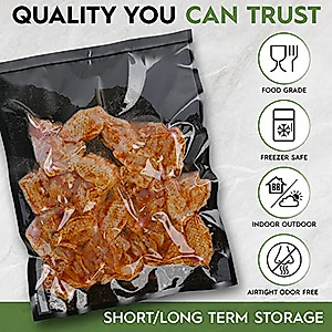 The Kind Bag Vacuum Seal Bags for Food; Food Grade, BPA Free & Freezer Safe; Airtight, Odor Free and Moisture Free; Commercial Grade 3mil Clear & Black; 6x8 inch Pre Cut Bags (100ct)