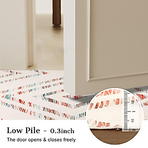 Geanlod Boho Beige Area Rugs 5x7 Washable Non Slip Modern Living Room Rug Low Pile Bedroom Rug Geometric Faux Wool Throw Carpet for Dining Room Bathroom Kitchen Home