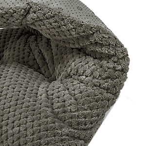 WONDER MIRACLE Fuzzy Deluxe Pet Beds, Super Plush Dog or Cat Beds Ideal for Dog Crates, Machine Wash & Dryer Friendly (15" x 23", S-Eagle Grey)