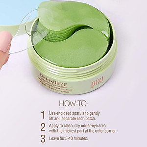 Pixi DetoxifEYE Depuffing Hydrogel Under-Eye Patches, Hyaluronic Acid, Gold & Caffeine Eye Patches For Under Eyes, Hydrate Eye Area, 30 pairs, 60 Patches