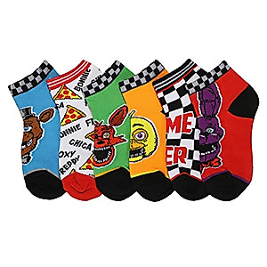 Five Nights at Freddys Horror Video Game Youth 5-Pack Ankle Socks