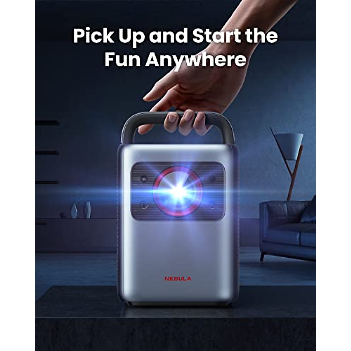 NEBULA Cosmos Laser 4K Projector with Nebula 100-Inch Projector Screen for Home, Office, and Classroom