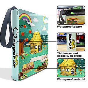 TCG Binder Holder for Animal Crossing Mini Amiibo Cards, NFC Tag Game Cards,204 Cards Capacity Sleeves Card Trading Case Carrying Case