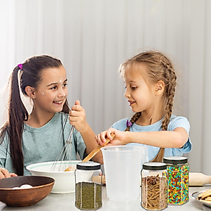 8 Pieces Large Clear Plastic Jars with Lids 70 oz Empty Storage Containers Hexagon Wide Opening Airtight Plastic Canisters with Lids for Kitchen Dry Food, Snacks, Flour, Sugar, Dog Food, Spice