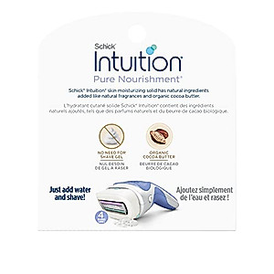 Schick Intuition Pure Nourishment Womens Razor Refills with Coconut Milk and Almond Oil, 3 Count (Pack of 1)