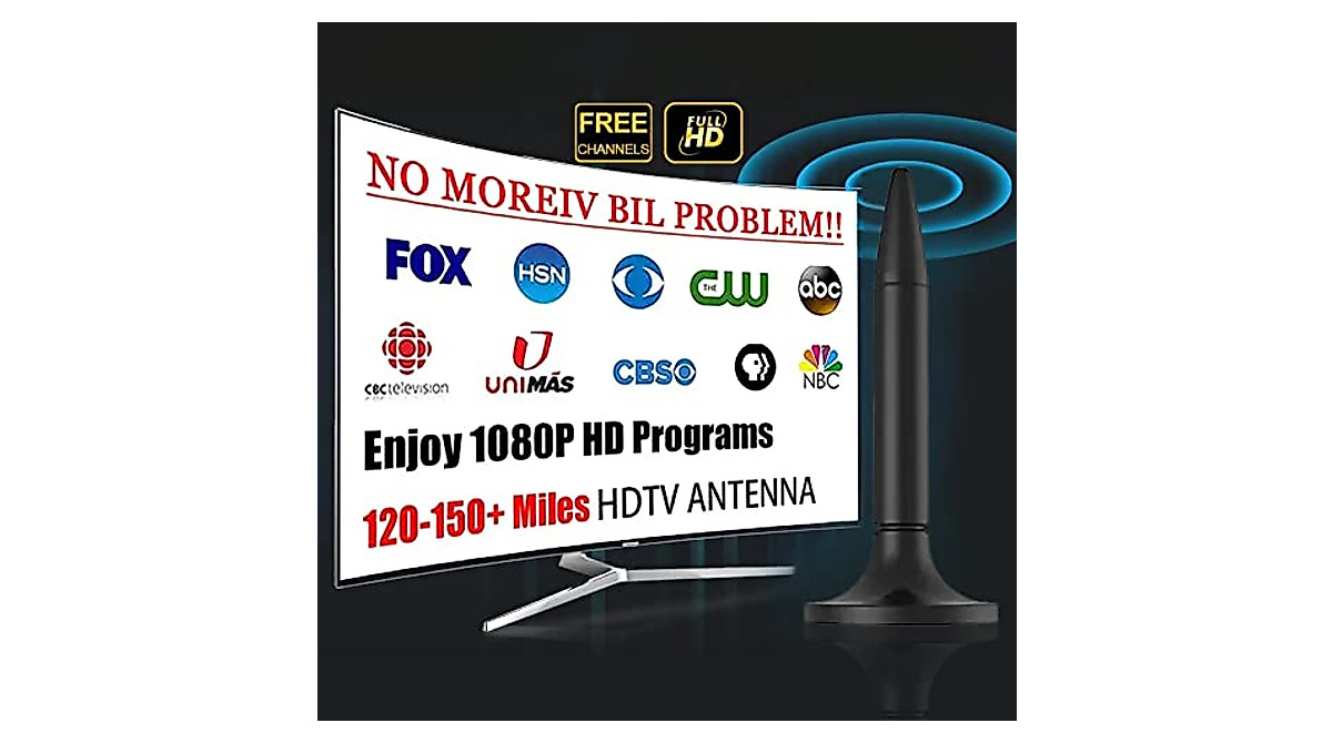 HDTV Indoor Antenna 2023 - Free 4K & 1080P TV Reception Up to 300 Miles