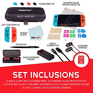 Starter Kit Accessories 14 pcs - Complete Bundle Set Compatible for Nintendo Switch Case Gaming Console