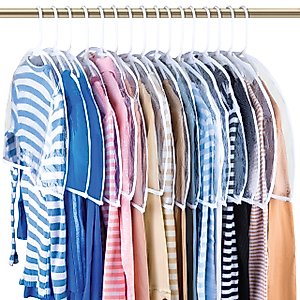Handy Laundry Clear Vinyl Shoulder Covers – Set of 16 – Garment Protectors Keep your Suits, Dresses, Blouses, & Dust Free. Protect and Store your Clothing while they're In and Out of Season.