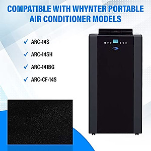 Activated Carbon Replacement Filter Compatible With Whynter Portable Air Conditioner Models ARC-14S, ARC-14SH & ARC-141BG (ARC-CF-14S)