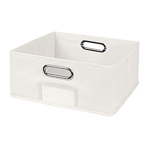 Niche Cubo Low Open Folding Fabric Bin, Single, White