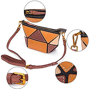 CENUNCO Leather Crossbody Purses for Women Color Block Small Purse Satchel Cute Bags Ladies Designer Handbags (Multicolor1)