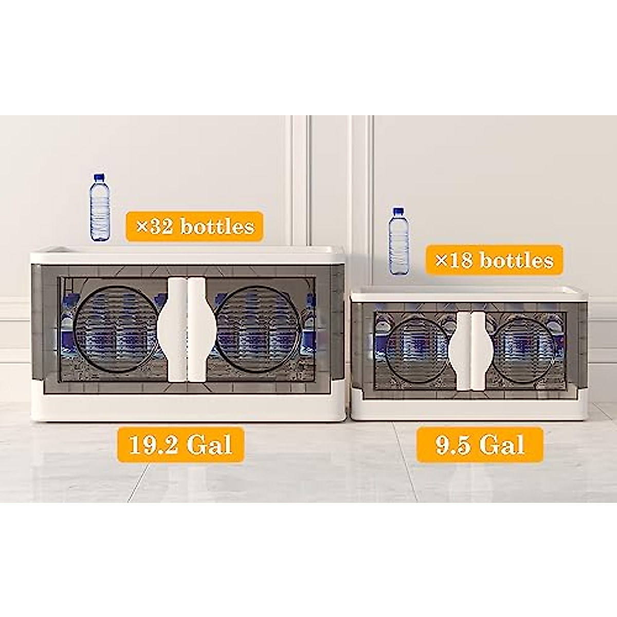 SDADI 19.2 Gal Plastic Foldable Storage Cabinet, Collapsible Storage Bins with Door, Stackable Cube Storage Organizer, Plastic Storage Cart£¬Closet Organizers and Storage (5-pack, Gray)