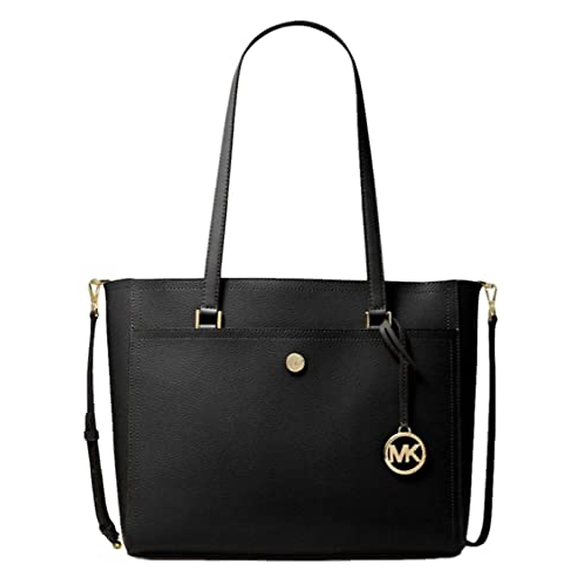 Michael Kors Maisie Large Pebbled Leather 3-IN-1 Tote Bag (Black)