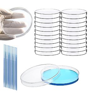 Estresen 30 PCS 90mm Plastic Petri Dish with Lids, Sterile with 10PCS 10uL Inoculation Loops