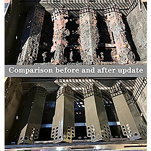 Votenli SPC00A (4-Pack) S1484A (4-Pack) 15" Heat Plates and Burner and Crossover Tubes for Charbroil 463436215, 463436214, 463436213, 466334613, 466342014, 466436213, 466436513, 467300115 Grill