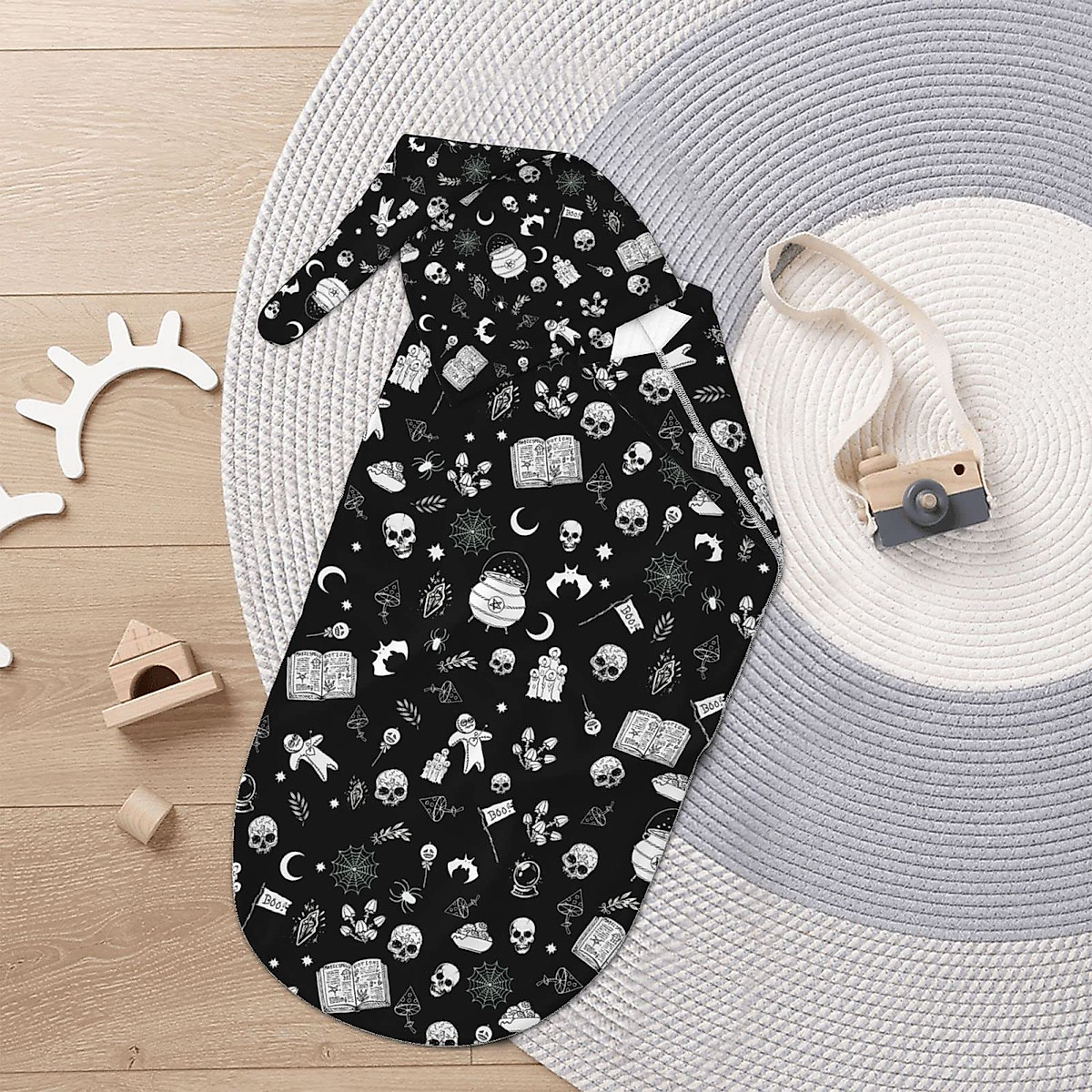 Jarverce Swaddling Blanket for Baby, Soft Sleeping Bag, Sack for Newborn Boys Girls, Unisex Baby Stuff, Goth