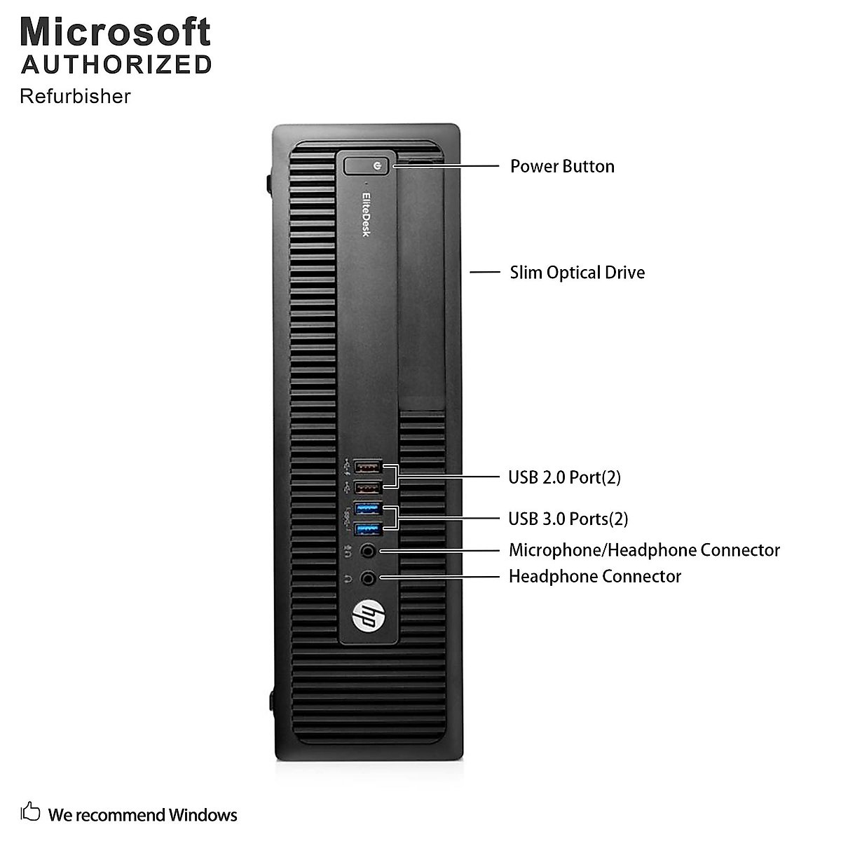 HP EliteDesk 800 G2 Small Form Factor High Performance Desktop PC, Intel Quad Core i5-6500 3.2GHz, 32G DDR4, 1T SSD, WiFi, BT, DP, VGA, Windows 10 Pro 64 Language Supports En/Sp/Fr (Renewed)