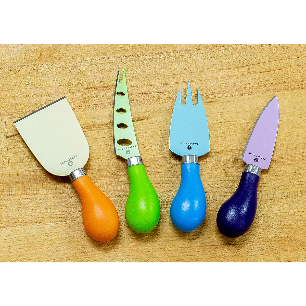 Zassenhaus Easy Cut Cheese Knife Set, 4.5", Assorted