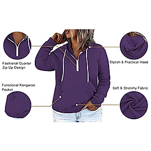 VISLILY Womens Plus Size Hoodies Fashion Pullover Sweatshirts with Pockets Xl Purple 16W