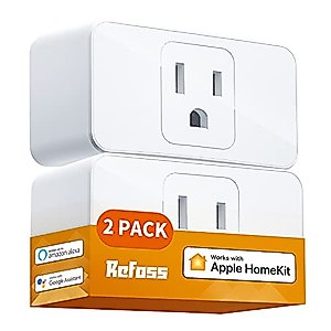 Smart Plug WiFi Outlet Work with Apple HomeKit, Siri, Alexa, Google Home, Refoss Smart Socket with Timer Function, Remote Control, No Hub Required, 15A, 2 Pack