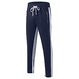 Vickyleb Men's Fitted Elastic Waistband Cotton Linen Pants with Drawstring Cargo Pants for Men Black mingwangseo @w