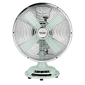 BETTER HOMES & GARDENS BHS136163273004 8'' Retro 3 Speed Metal Table Fan (Mint) (Renewed)