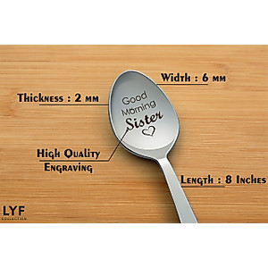 Good Morning Sister Spoon-Engrave Spoon for sister gift-sister in law gift-sister birthday gift-sister in law-sister wedding gift-sister gift ideas-Crafted by LYF Collection