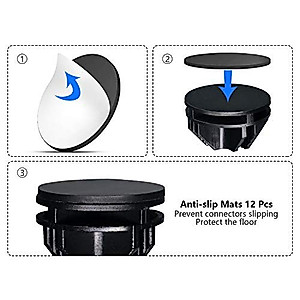 Tespo Pet Playpen, Small Animal Cage Indoor Portable Metal Wire Yard Fence for Small Animals, Guinea Pigs, Rabbits Kennel Crate Fence Tent, Black, 12 X 12 Inch, 12 Panels