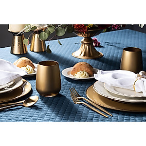 Barski Tumbler Glass - Double Old Fashioned - Set of 6 Glasses - Gold DOF Rock tumblers - Stemless Crystal Glass For Whiskey - Bourbon - Beverage - Drinking Glasses - 13 oz. - Made in Europe