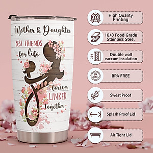 Macorner Mothers Day Gifts - Birthday, Christmas Gifts for Mom - Mothers Day Gifts For Mom From Daughter - - Stainless Steel Tumbler 20oz - Symbol Daughter and Mom Tumbler 20 oz