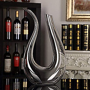 WBSEos Wine Decanter with Aerator,Crystal Glass Wine Carafe and Purifier for Home Bar 1.5L Lead-free Crystal Glass, Hand-blown red wine Decanters Carafe