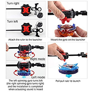 JIMI Bey Battling Top Burst Gyro Toy Set Combat Battling Game 10 Spinning Tops 3 Launchers with Portable Storage Box Gift for Kids Children Boys Ages 6+