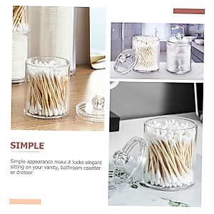 FELTECHELECTR 2pcs Box Cotton Ball Storage Box Glass Storage Jars Cotton Pad Holder Glass Stand Jewelry Organizer Tray Tool Organizer Box And Cotton Holder Set Multipurpose Cosmetic Organizer