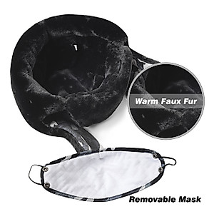 Trooper Trapper Hat,Winter Ski Hat with Winter Ear Flap and Ski Windproof Mask Gray