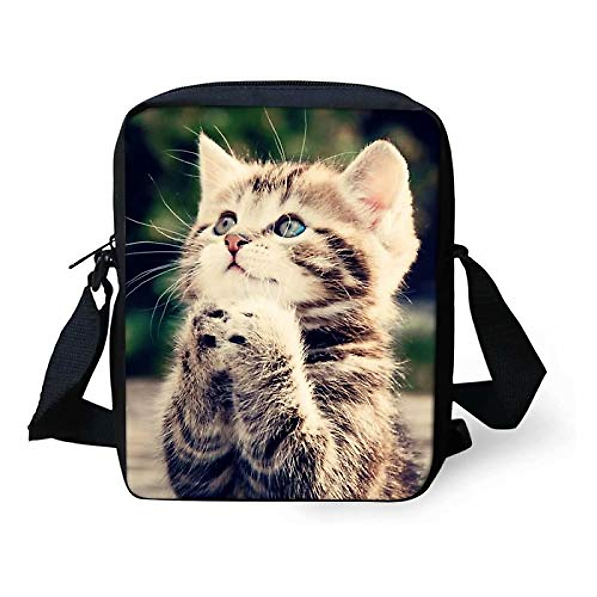Snilety Cute Kitten Cat Print Women Messenger Bags Mini Handbag Shoulder Bag Daily School Crossbody Bag for Teens Girls