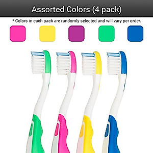 PRO-SYS® Kids Toothbrush (Colorful 4-Pack) - Made with Soft Dupont® bristles (Ages 2-5 for Toddlers and Young Children)